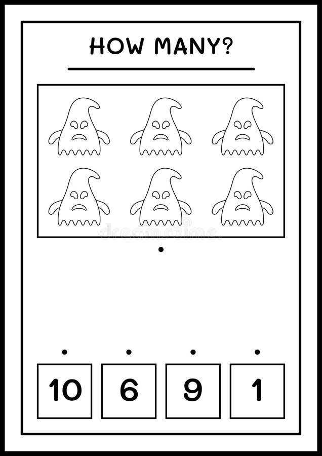 How Many Ghost, Game for Children. Vector Illustration Stock Vector ...
