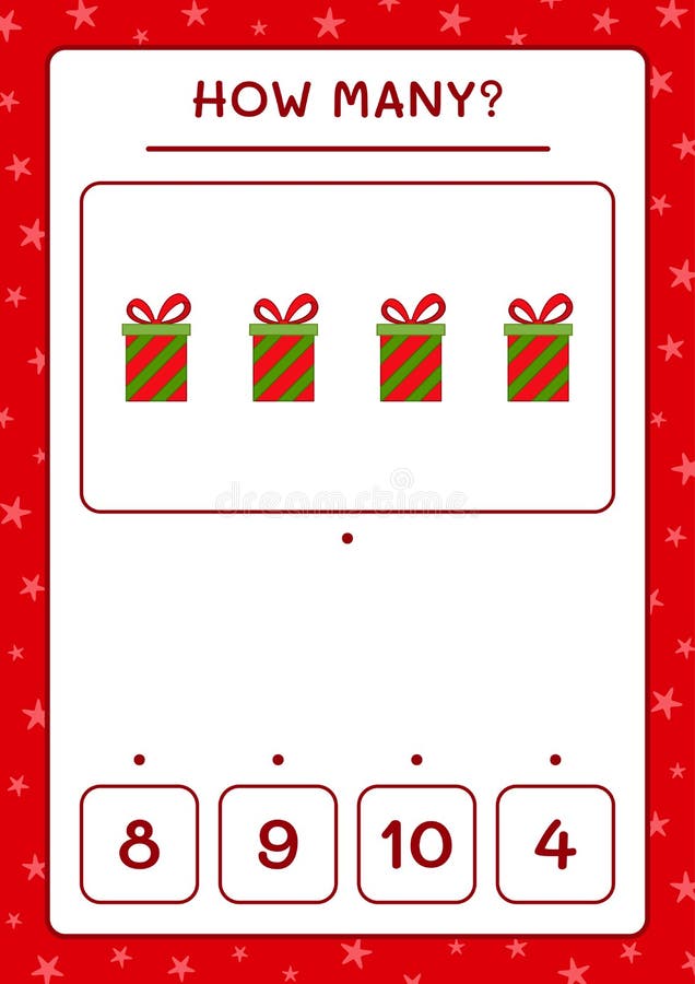 How Many Gift Box, Game for Children. Vector Illustration Stock Vector ...