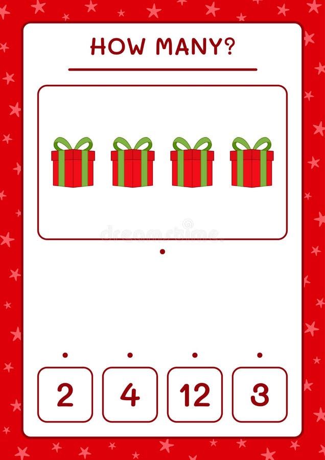 How Many Gift Box, Game for Children. Vector Illustration Stock Vector ...