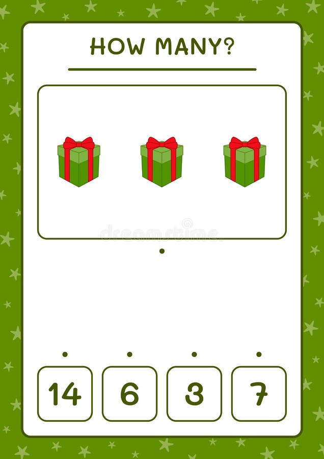 How Many Gift Box, Game for Children. Vector Illustration Stock Vector ...
