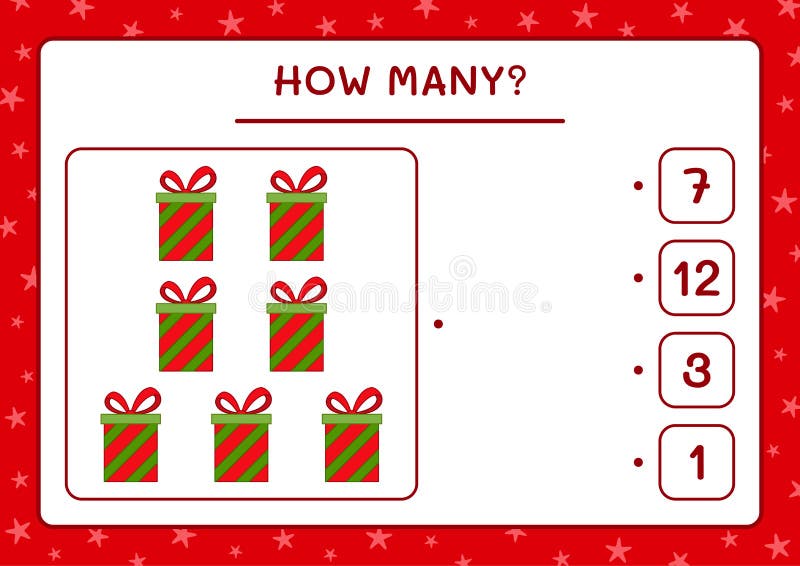 How Many Gift Box, Game for Children. Vector Illustration Stock Vector ...