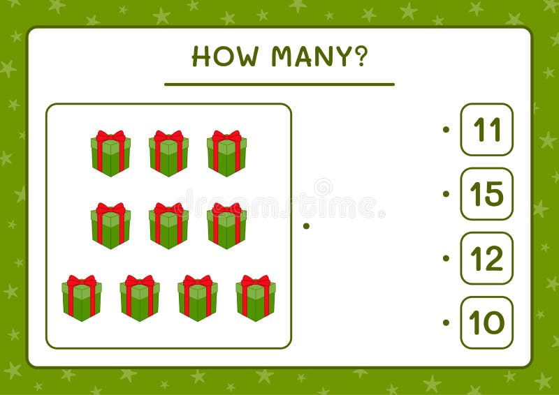 How Many Gift Box, Game for Children. Vector Illustration Stock Vector ...