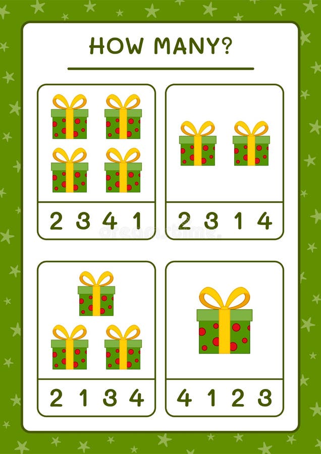 How Many Gift Box, Game for Children. Vector Illustration Stock Vector ...