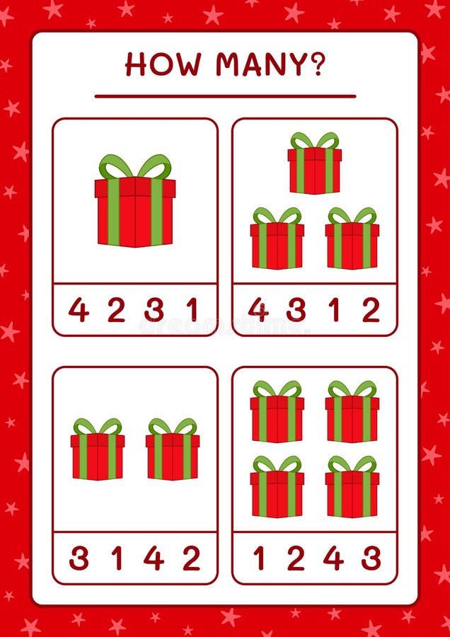 How Many Gift Box, Game for Children. Vector Illustration Stock Vector ...