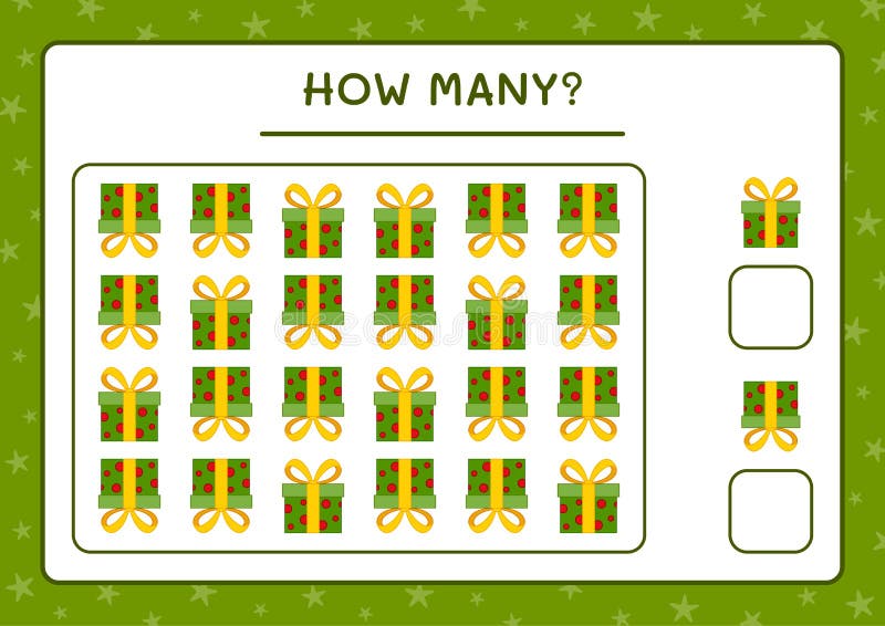 How Many Gift Box, Game for Children. Vector Illustration Stock Vector ...