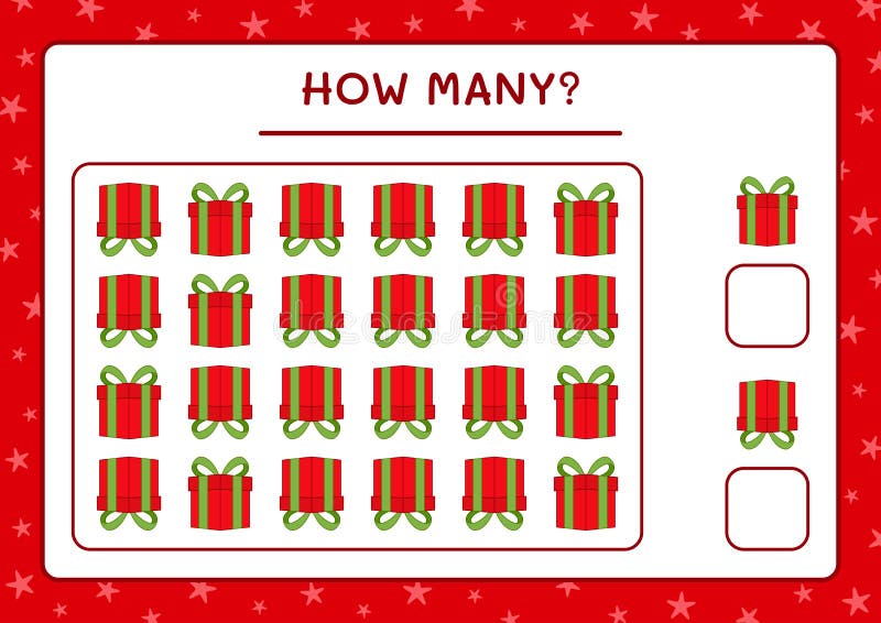 How Many Gift Box, Game for Children. Vector Illustration Stock Vector ...