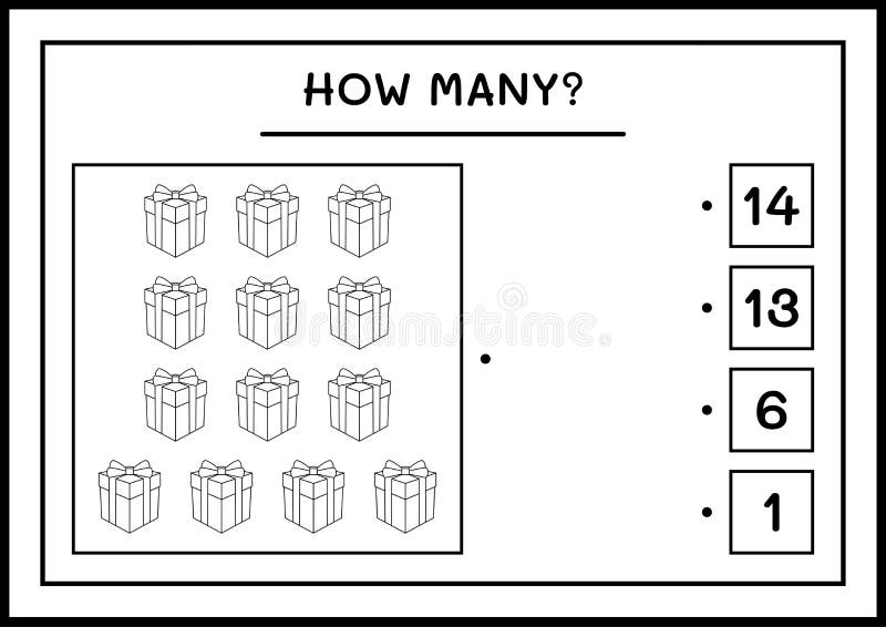 How Many Gift Box, Game for Children. Vector Illustration Stock Vector ...