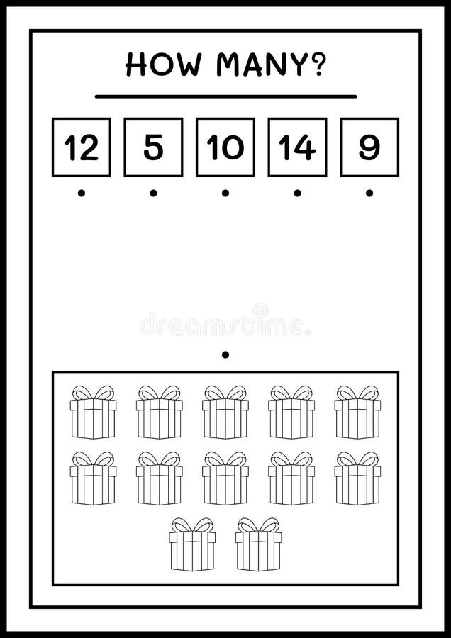 How Many Gift Box, Game for Children. Vector Illustration Stock Vector ...