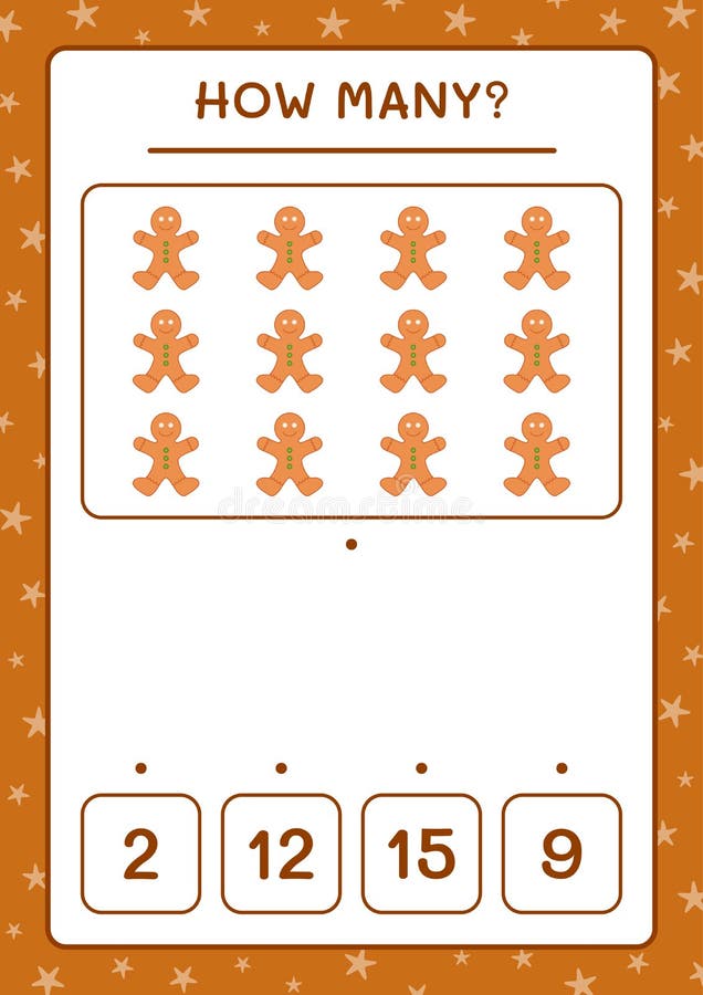 How Many Gingerbread Cookie, Game for Children. Vector Illustration ...