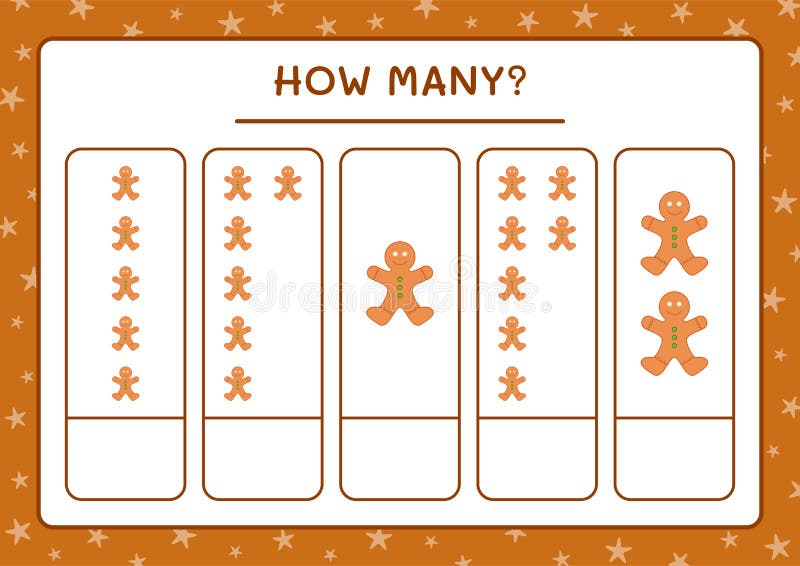 How Many Gingerbread Cookie, Game for Children. Vector Illustration ...