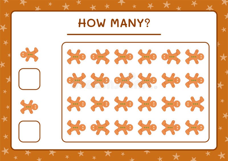 How Many Gingerbread Cookie, Game for Children. Vector Illustration ...