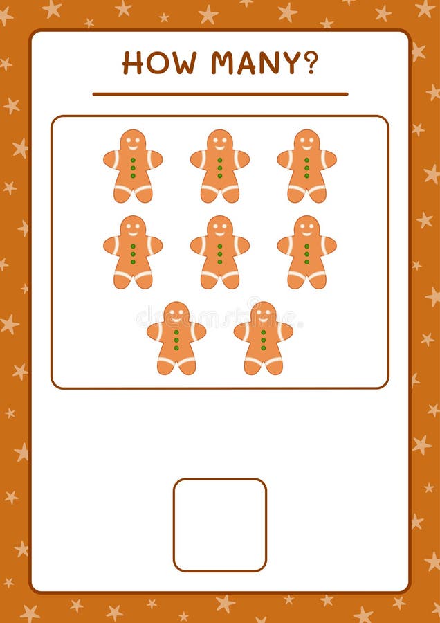 How Many Gingerbread Cookie, Game for Children. Vector Illustration ...