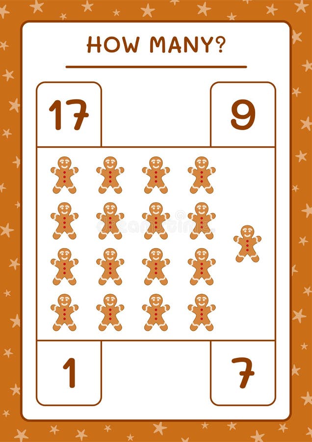 How Many Gingerbread Cookie, Game for Children. Vector Illustration ...
