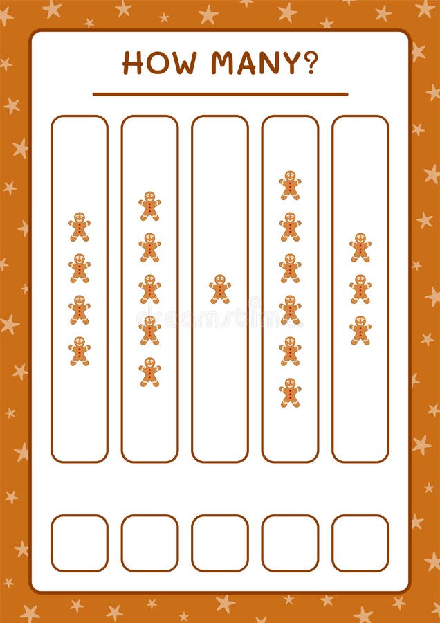 How Many Gingerbread Cookie, Game for Children. Vector Illustration ...