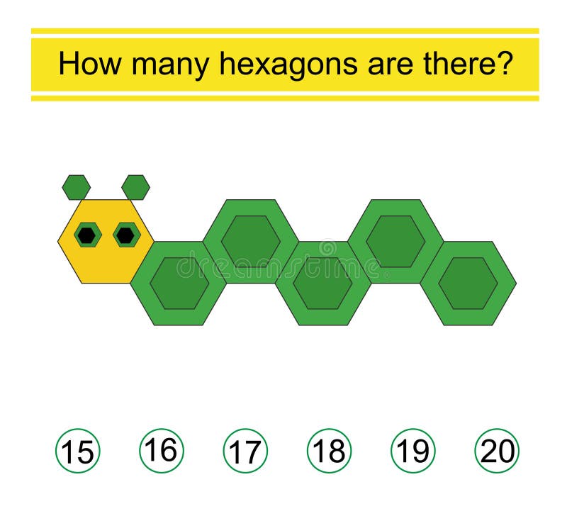 How Many Hexagons are There? Math Game for Kids. Task for Development ...