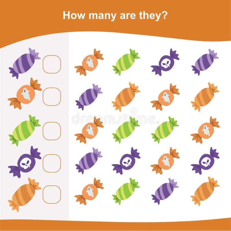 How Many are they Game Worksheet Stock Vector - Illustration of ...