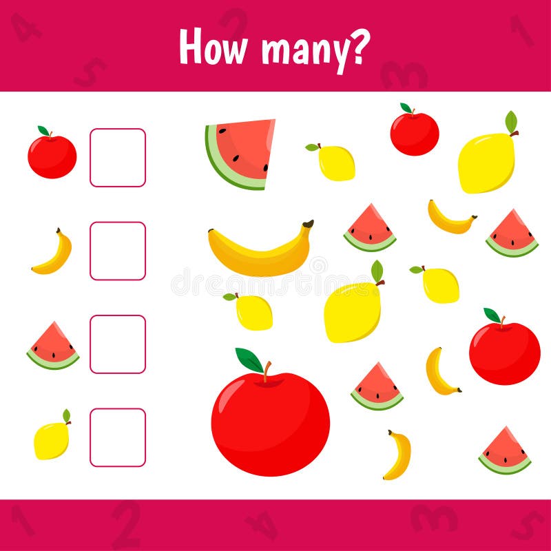 How many fruits are there stock vector. Illustration of kids - 240453838