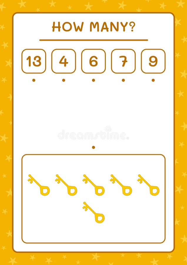 How Many Key, Game for Children. Vector Illustration Stock Vector ...
