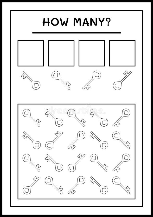 How Many Key, Game for Children. Vector Illustration Stock Vector ...