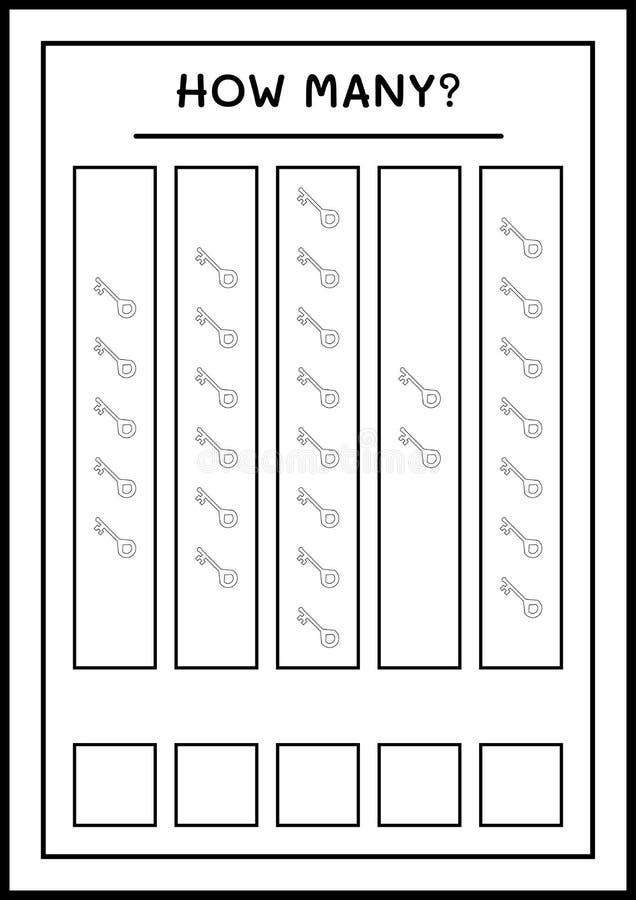 How Many Key, Game for Children. Vector Illustration Stock Vector ...