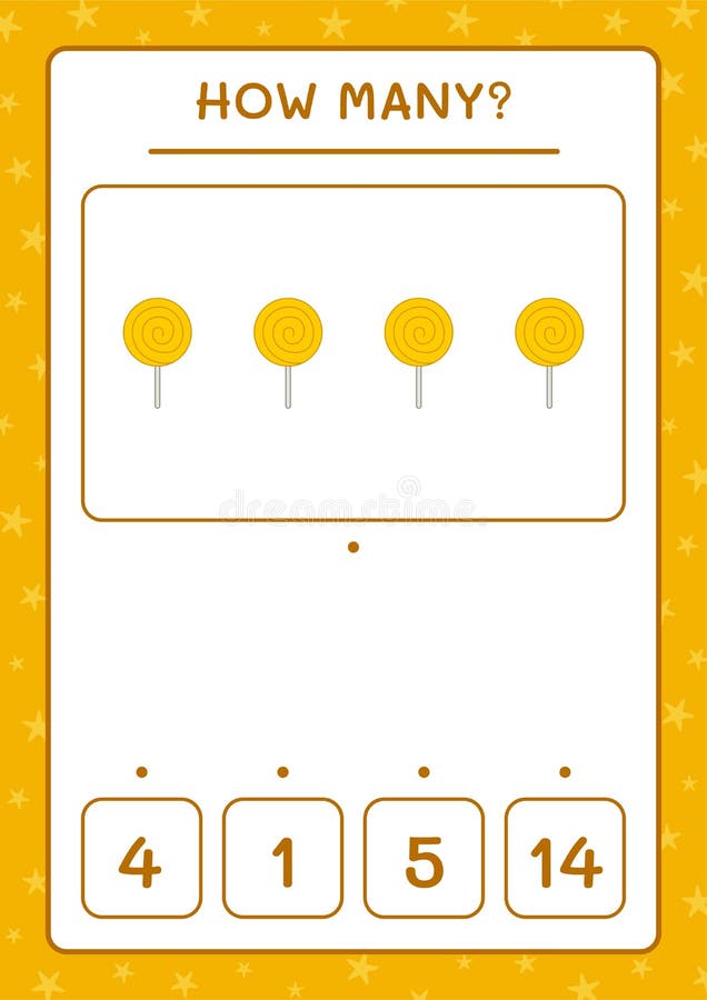 How Many Lollipop, Game for Children. Vector Illustration Stock Vector ...