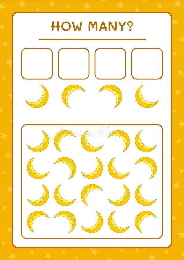 How Many Moon, Game for Children. Vector Illustration Stock Vector ...