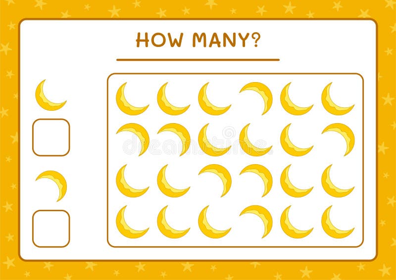 How Many Moon, Game for Children. Vector Illustration Stock Vector ...