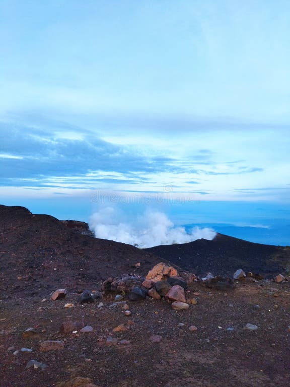 How Many Mountain Craters Mount Slamet, Central Java Stock Image ...