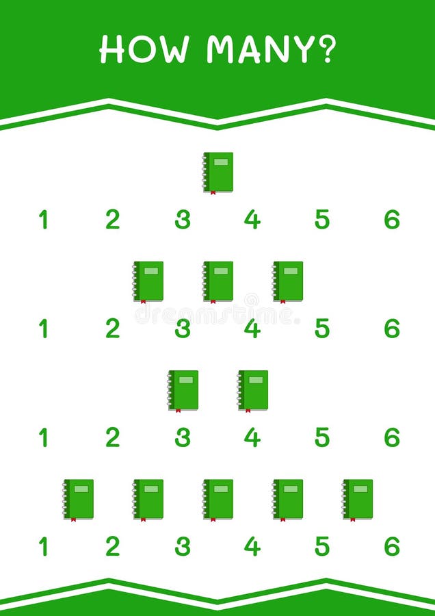 How Many of Notebook, Game for Children. Vector Stock Vector ...