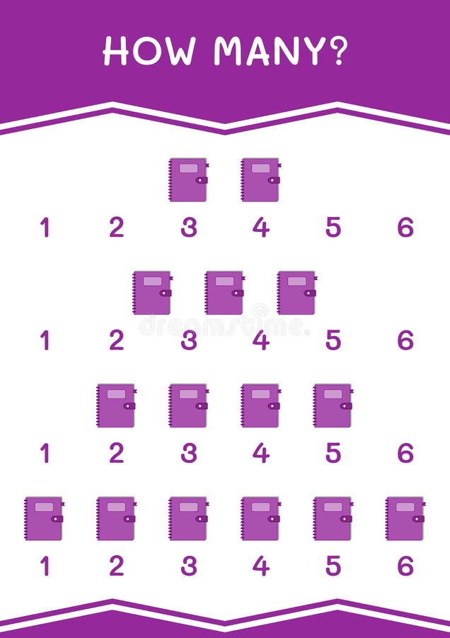 How Many of Notebook, Game for Children. Vector Stock Vector ...