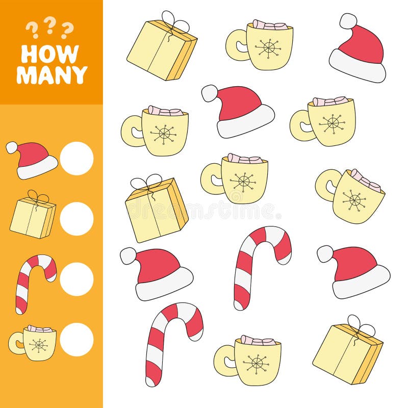 How Many Objects. Counting Game for Preschool Children Stock Vector ...