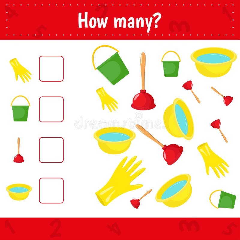 How many objects are there stock vector. Illustration of worksheet ...