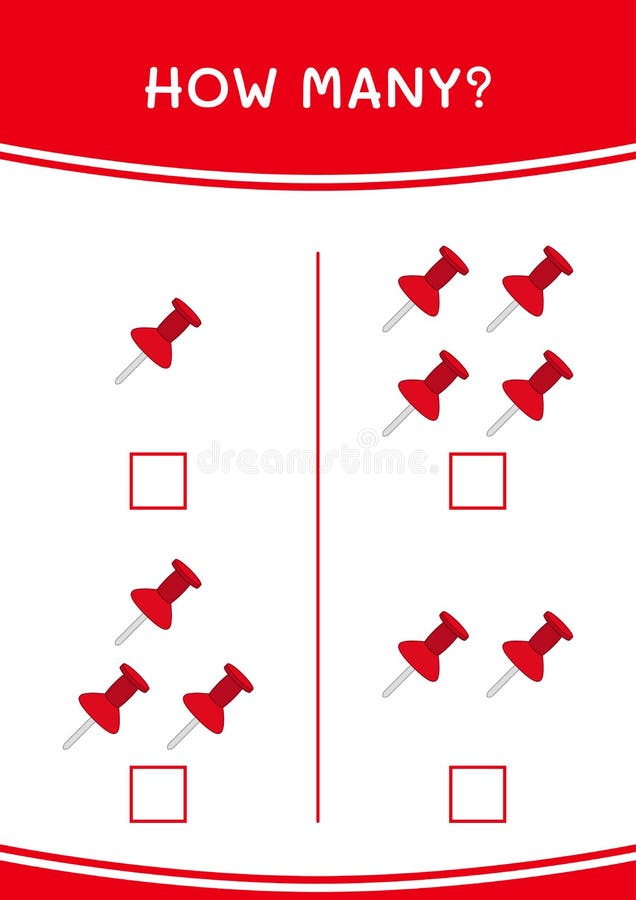 How Many of Push Pin, Game for Children. Vector Stock Vector ...