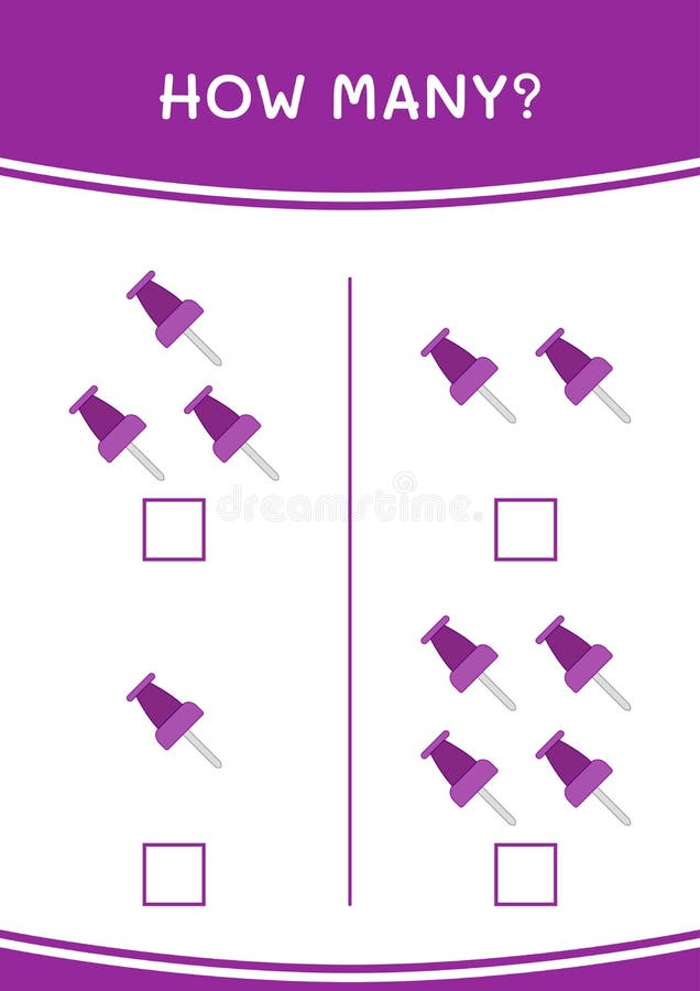 How Many of Push Pin, Game for Children. Vector Stock Vector ...