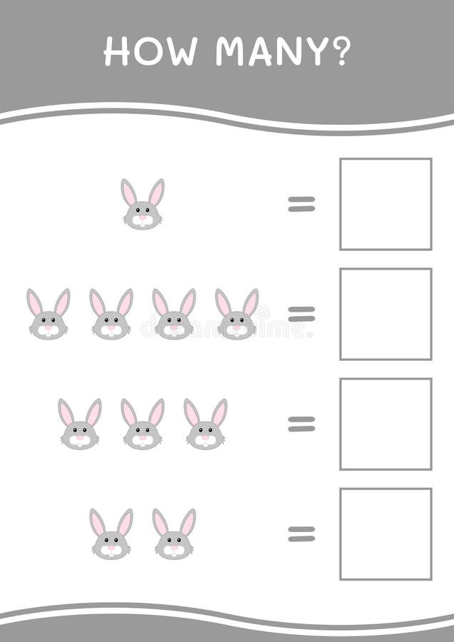 How Many of Rabbit, Game for Children. Vector Stock Vector ...