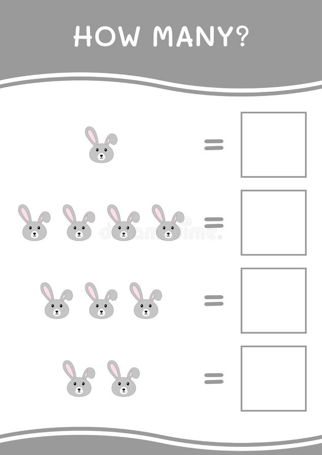 How Many of Rabbit, Game for Children. Vector Stock Vector ...