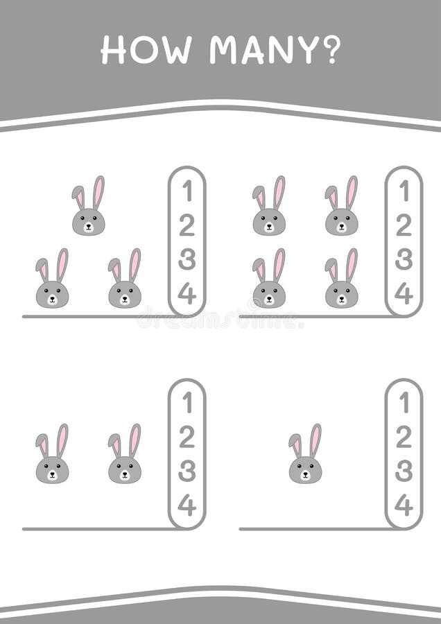 How Many of Rabbit, Game for Children. Vector Stock Vector ...
