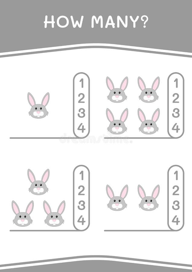 How Many of Rabbit, Game for Children. Vector Stock Vector ...
