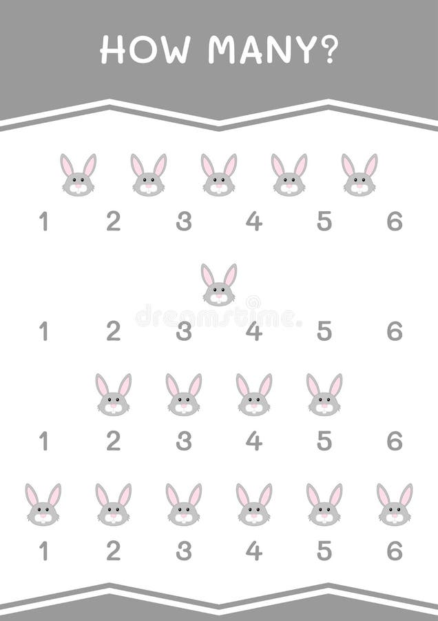How Many of Rabbit, Game for Children. Vector Stock Vector ...
