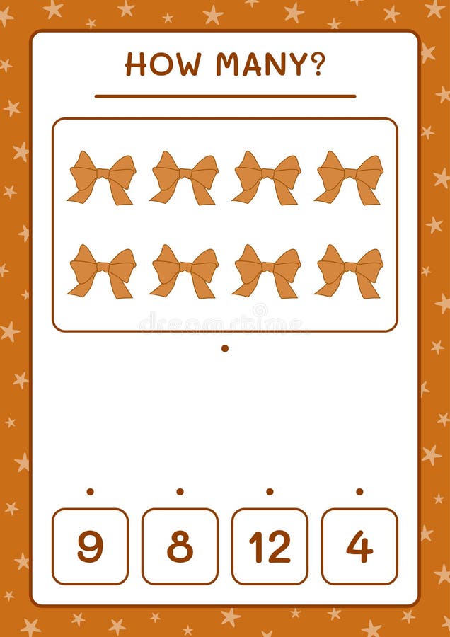 How Many Ribbon, Game for Children. Vector Illustration Stock Vector ...