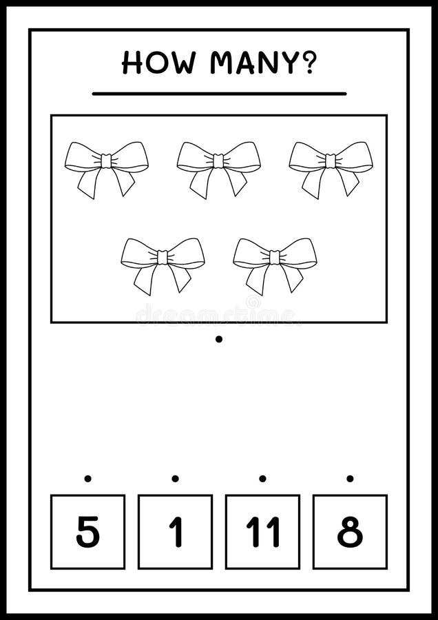 How Many Ribbon, Game for Children. Vector Illustration Stock Vector ...