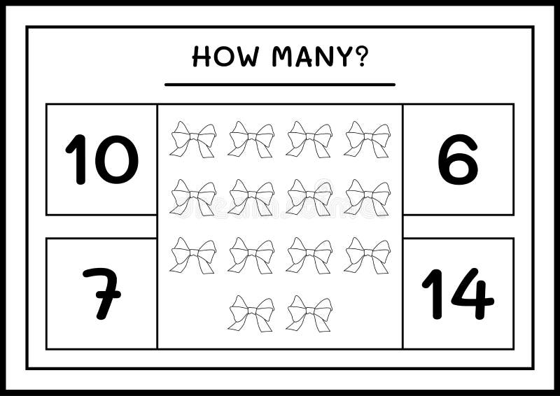 How Many Ribbon, Game for Children. Vector Illustration Stock Vector ...