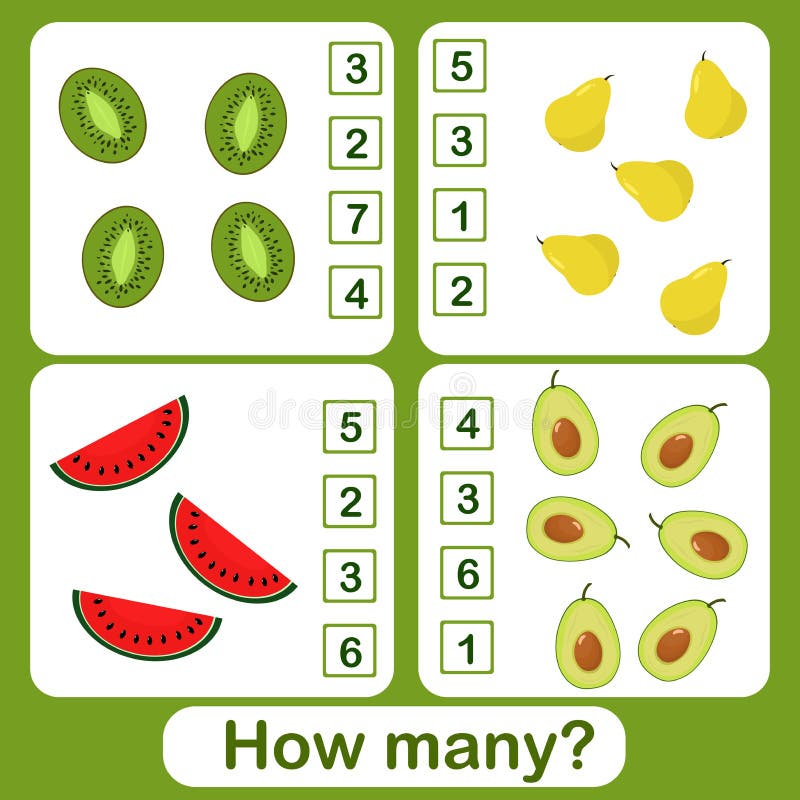 Educational Counting Math Game for Preschool Children on the Theme of ...