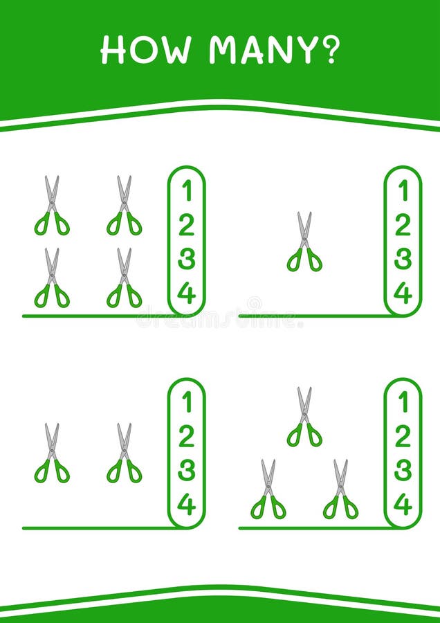 How Many of Scissor, Game for Children. Vector Stock Vector ...