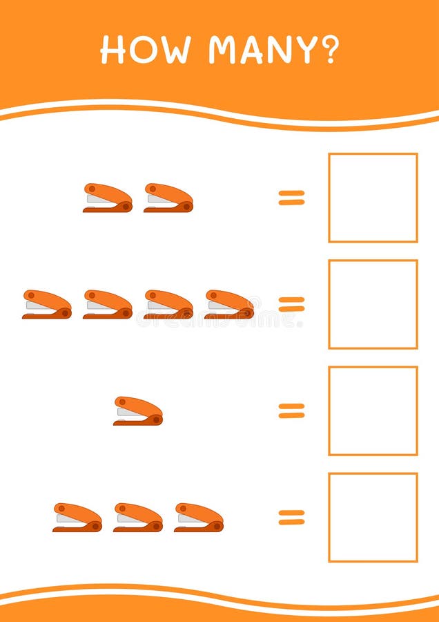 How Many of Stapler, Game for Children. Vector Stock Vector ...