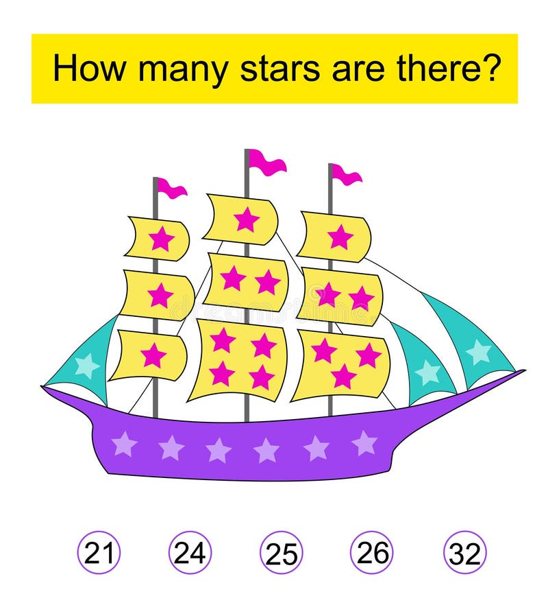 How Many Stars are There? Math Game for Children. Task for Development ...