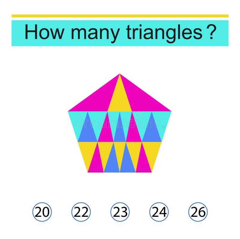 How Many Triangles are There? Math Game for Children Stock Vector ...