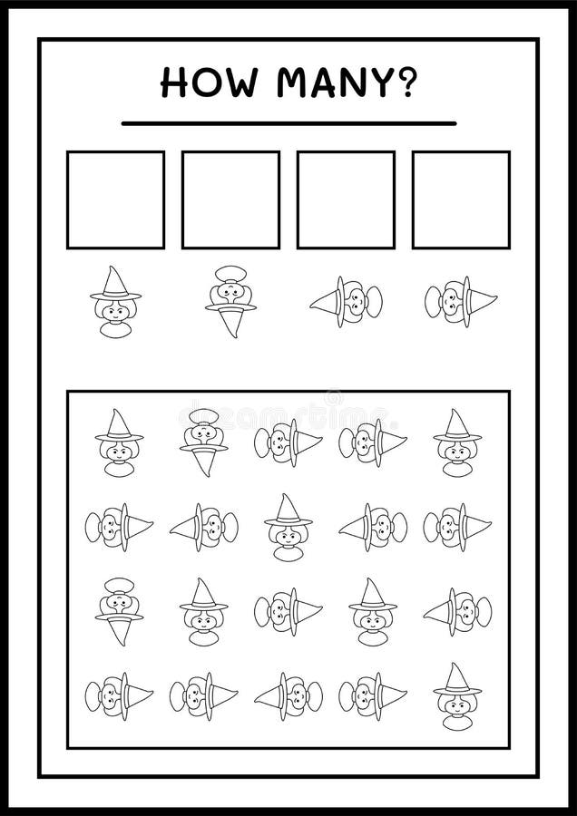 How Many Witch, Game for Children. Vector Illustration Stock Vector ...