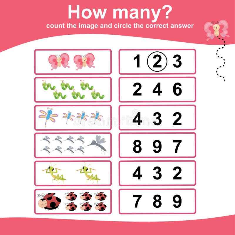 How many worksheet stock vector. Illustration of game - 252941039