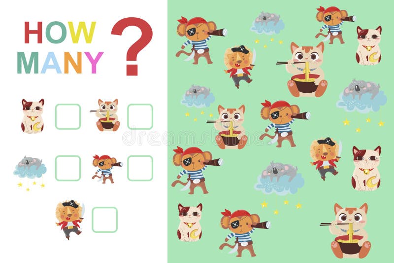 How Many Worksheet. Printable Count and Write Activity Stock ...